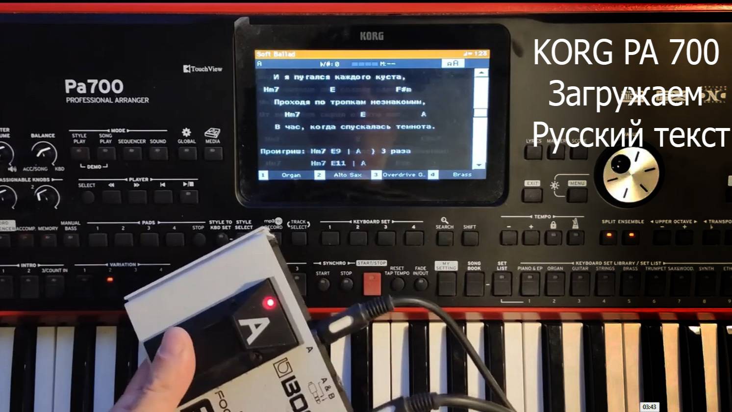 Korg PA 700 работа с текстом