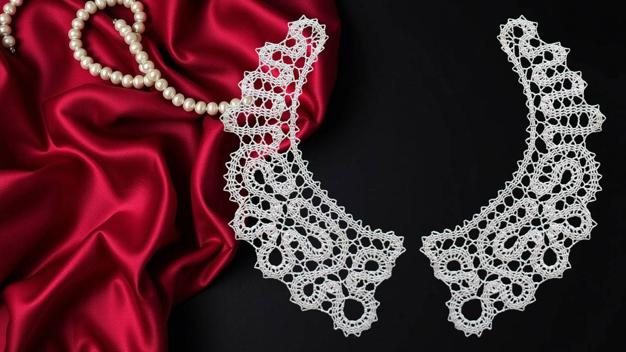 Воротничок крючком из 2-х половинок. Часть 3