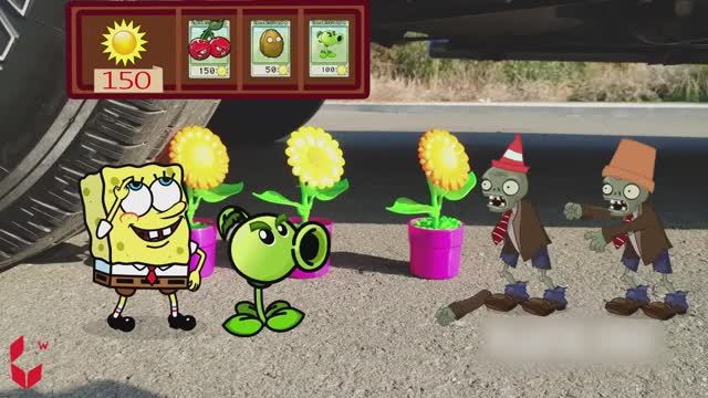 Детская анимация машина 🚓 давит цветы, яйца и др.