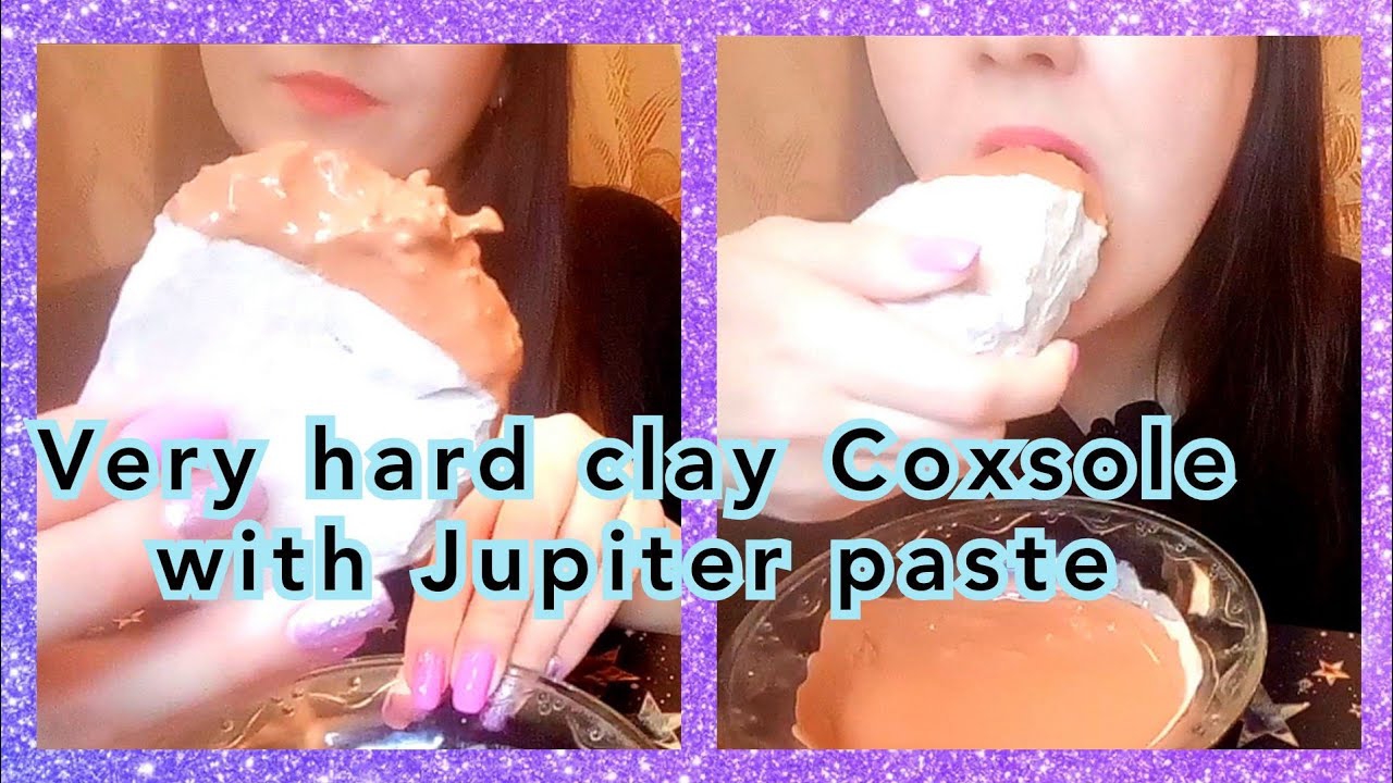 Асмр/Мукбанг/Хруст/Глина Коксоль/asmr/mukbang/crunch/Very hard clay Coxsole with Jupiter paste