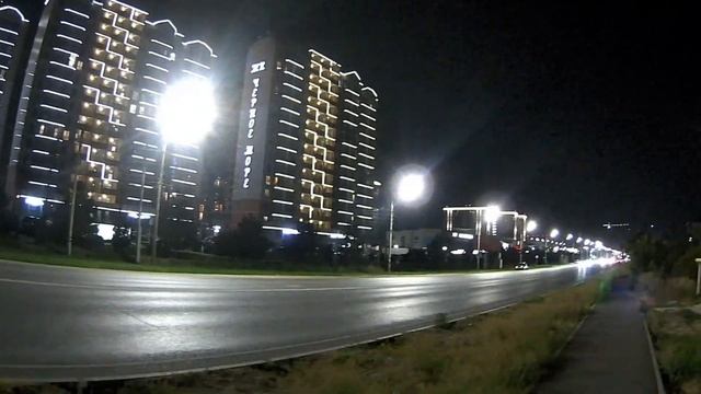 Ночное освещение города курорта Анапа на Анапском шоссе ЖК Чёрное море и Раз Два Три #Анапа
