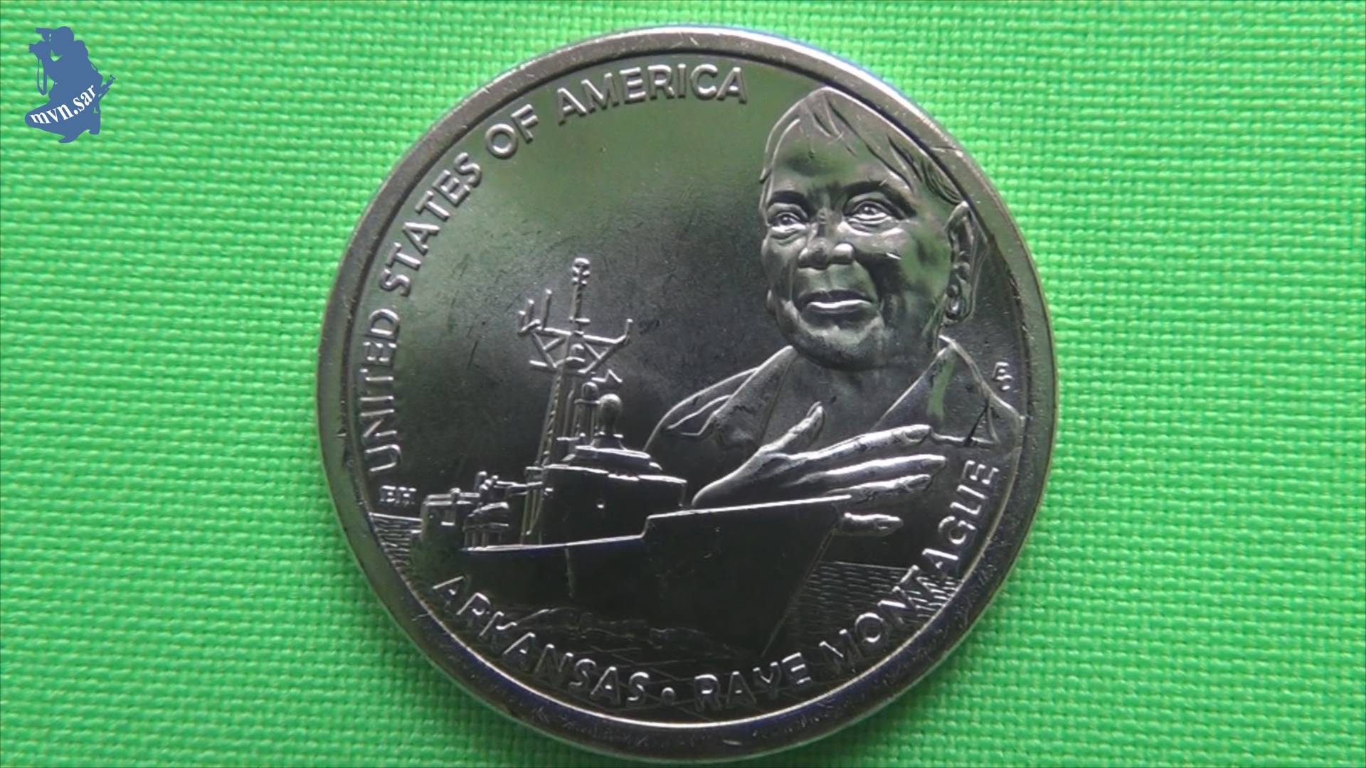 1 доллар 2025  год. Рэй Монтегю - военный корабль - Арканзас. Американские инновации Р. США.#855