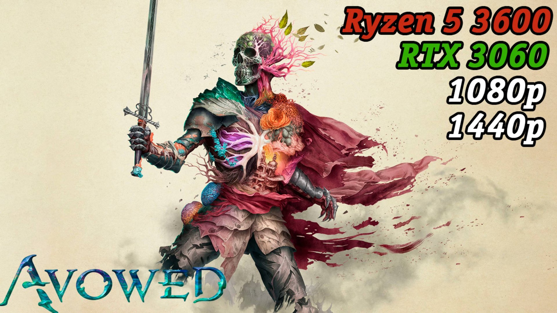 Avowed | Тест сборки RTX 3060 + Ryzen 5 3600 | 1080p, 1440p