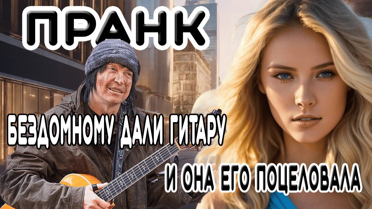 ПРАНК - Бездомному дали гитару и она его поцеловала