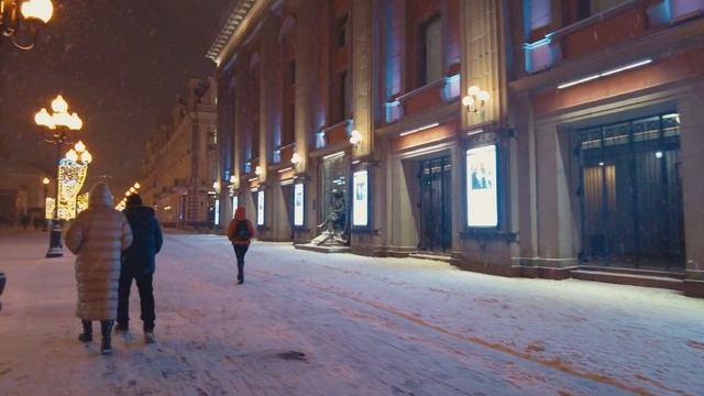 ❄️🎄МОСКВА - Прогулка по снегу. Новогодний Старый Арбат. Зима в России