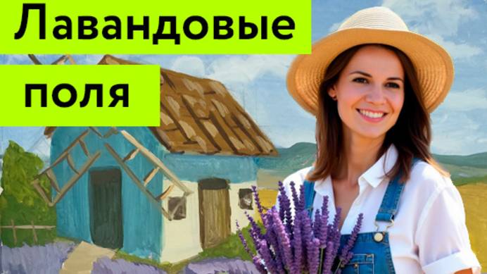 Лаванда_живопись гуашью_с комментариями_пошаговое видео