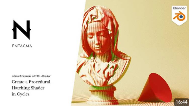 Создайте процедурный Shader штриховки в  Blender Cycles