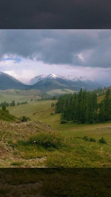 Горный Алтай I Курайская степь I снежная буря в июле