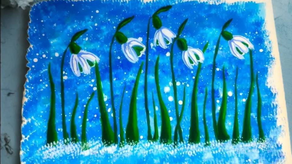МК Рисуем подснежники к приходу весны