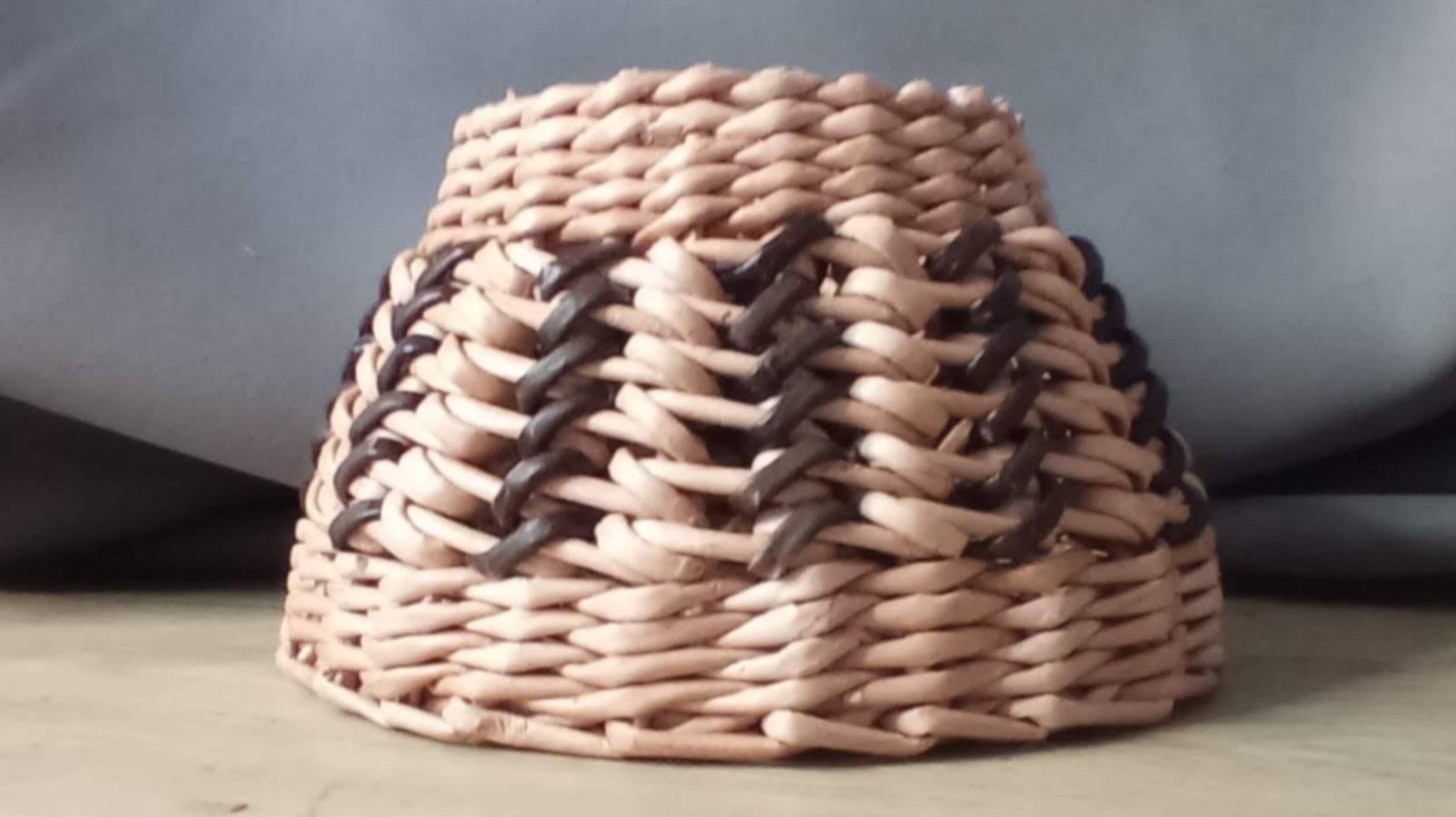 МК. Корзинка Вышивка из бумажной лозы. Вышивка. Часть 3. #141(3)