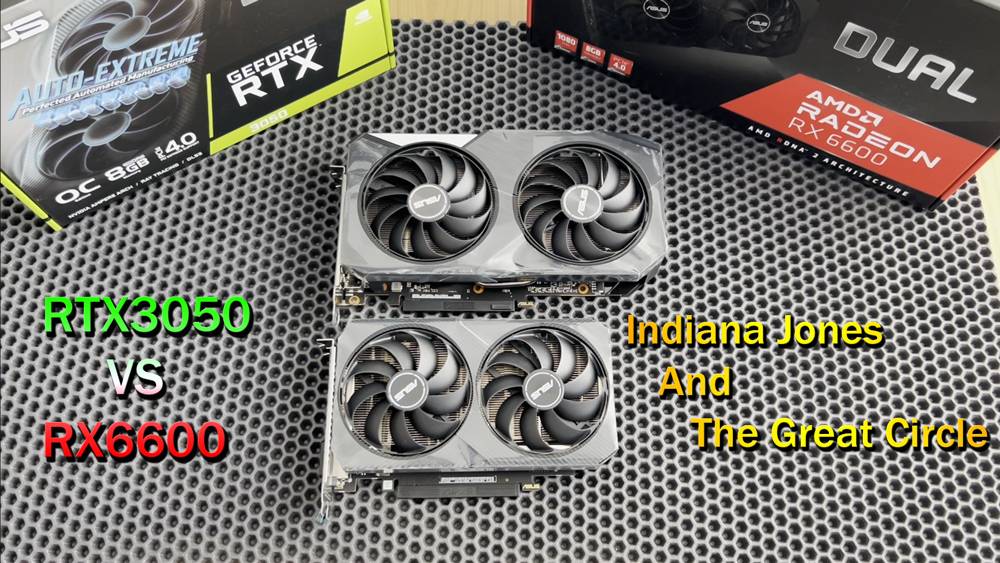 Asus RTX3050 vs RX6600 в игре Indiana Jones