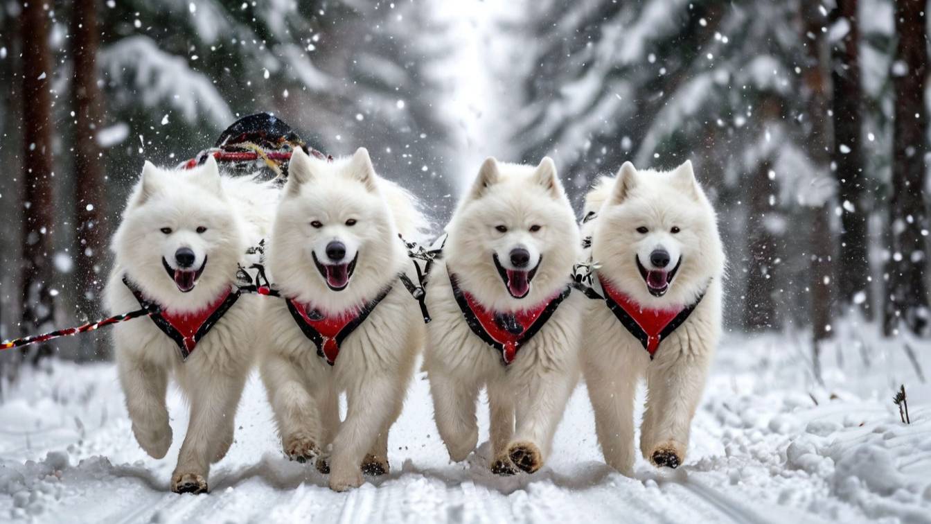 Тренировка по ездовому спорту клуба "Стая Амура"