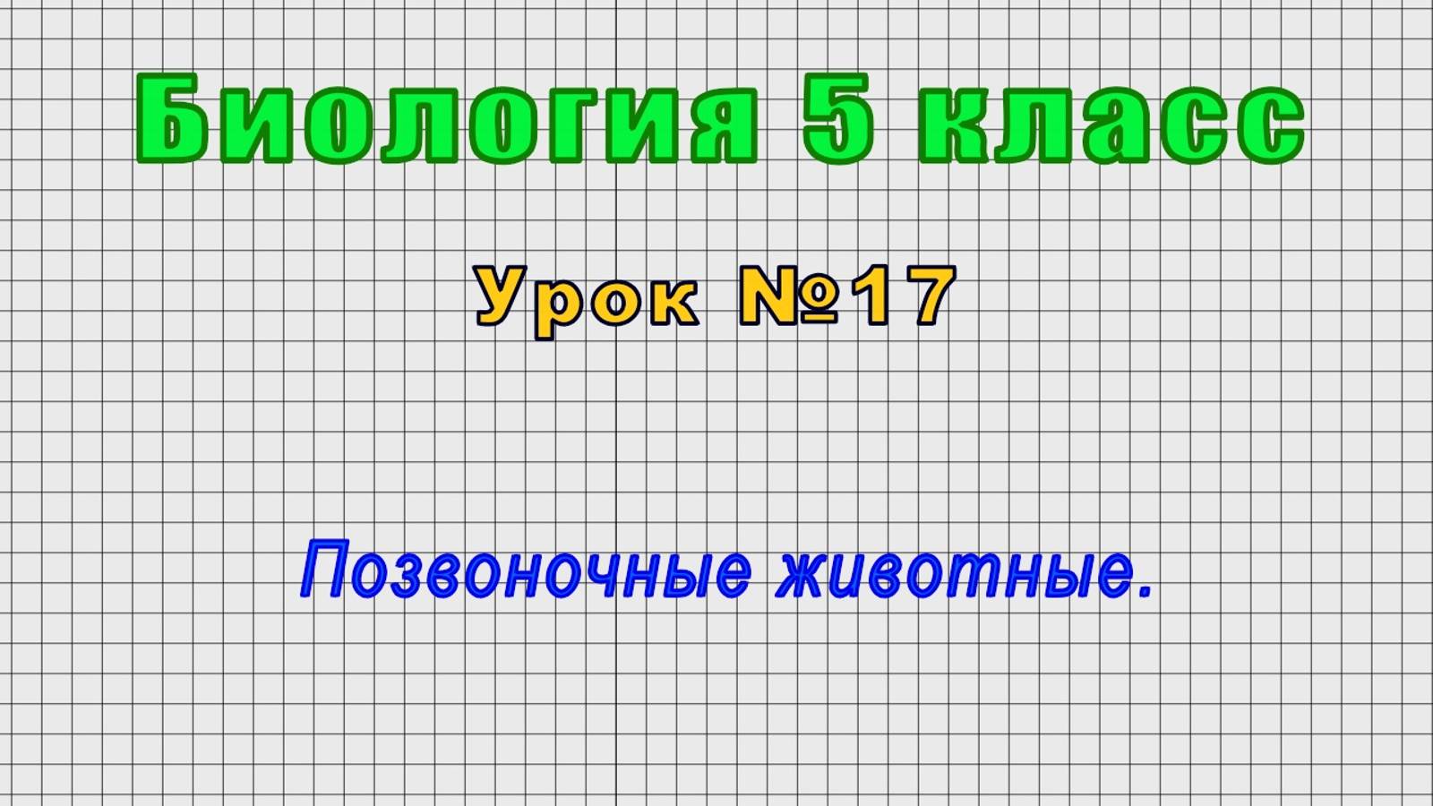 Биология 5 класс (Урок№17 - Позвоночные животные.)