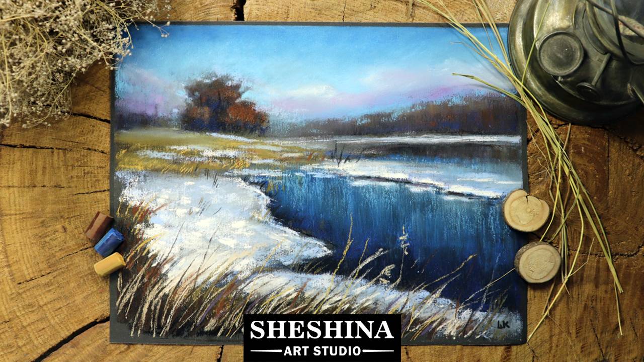 Как нарисовать весенний пейзаж сухой пастелью 🎨 Шешина Екатерина