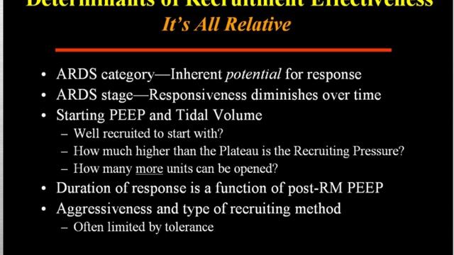 Recruitment maneuvers. Marini J (2004)