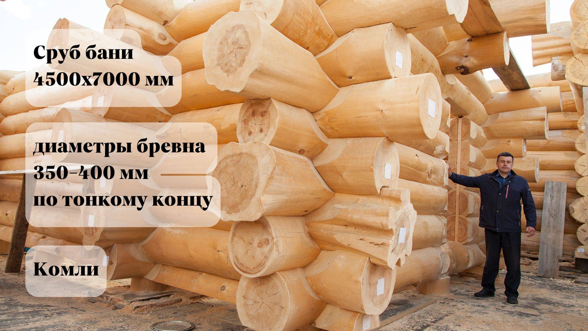 Брутальный сруб бани 4500*7000 в наличии