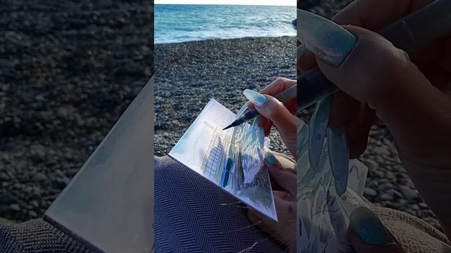 Ялта в акварели: Массандровский пляж