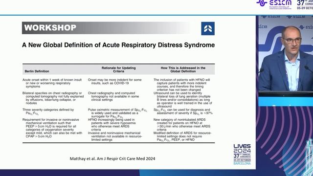 The new definiton ARDS proposal and its limits Giacomo Grasselli ESICM 2024