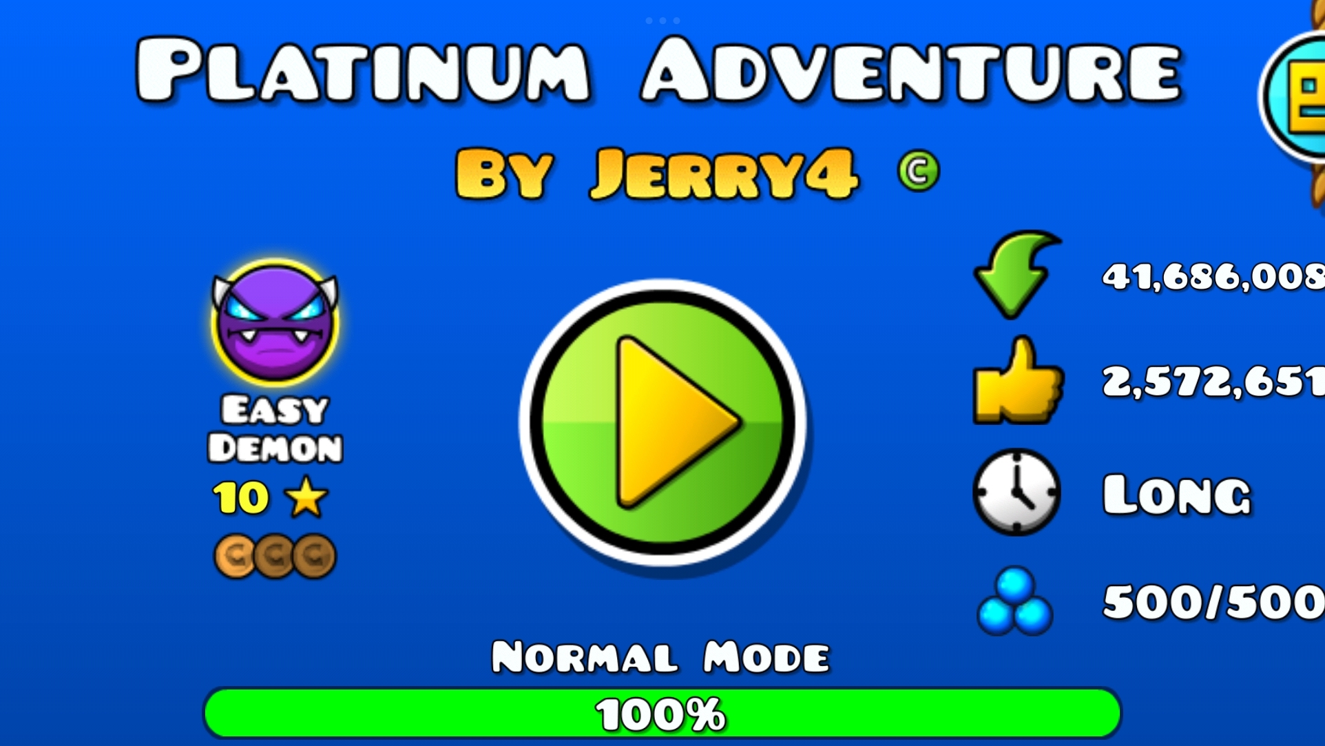 прохождение platinum adventure в геометри Даш.by jerry4