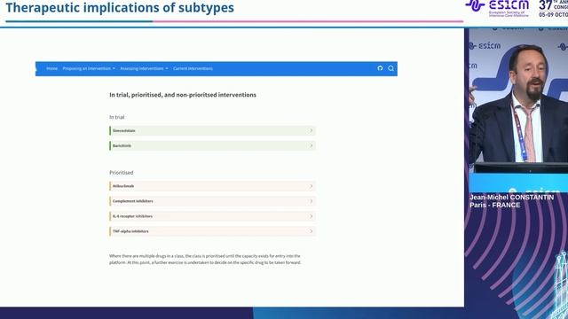 Therapeutic implications of subtypes ARDS Jean-Michel Constantin ESICM 2024
