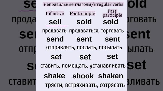 Неправильные глаголы (часть 5)