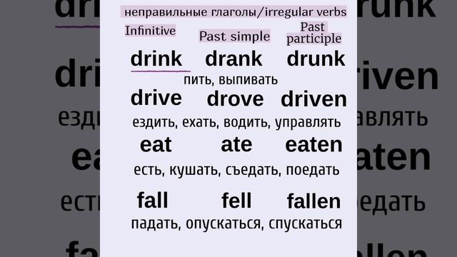 Неправильные глаголы (часть 3)