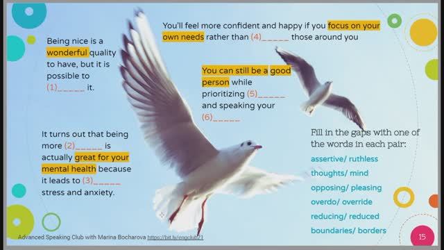 English Speaking Club on Being Nice - presentation overview