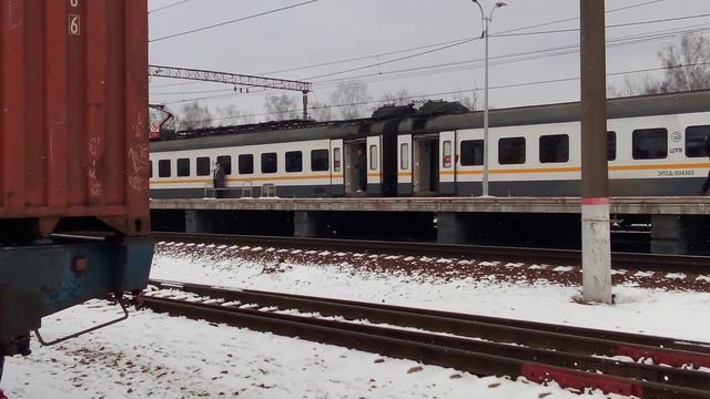 Электропоезд ЭП2Д 0043 ЦППК станция Чехов