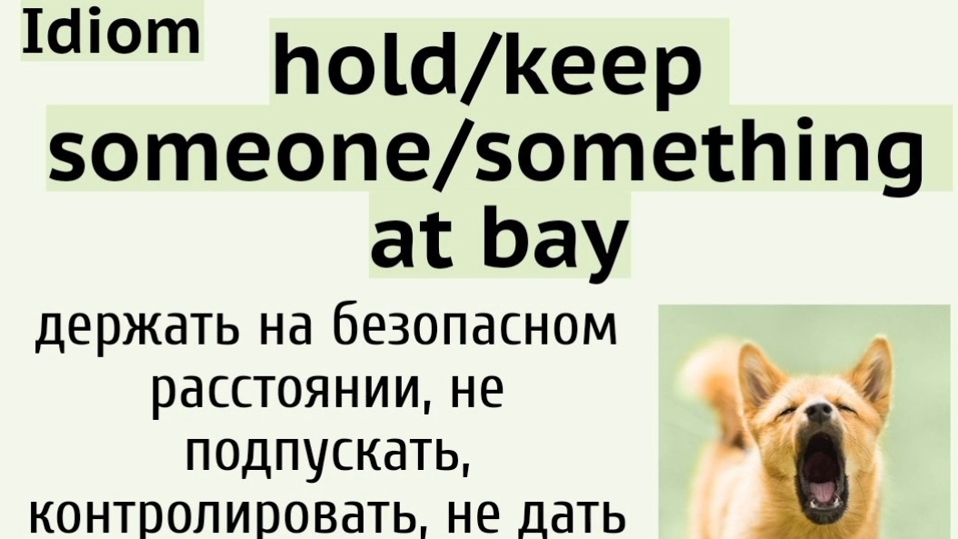 English Idioms/Английские идиомы👉hold, keep someone, something at bay
