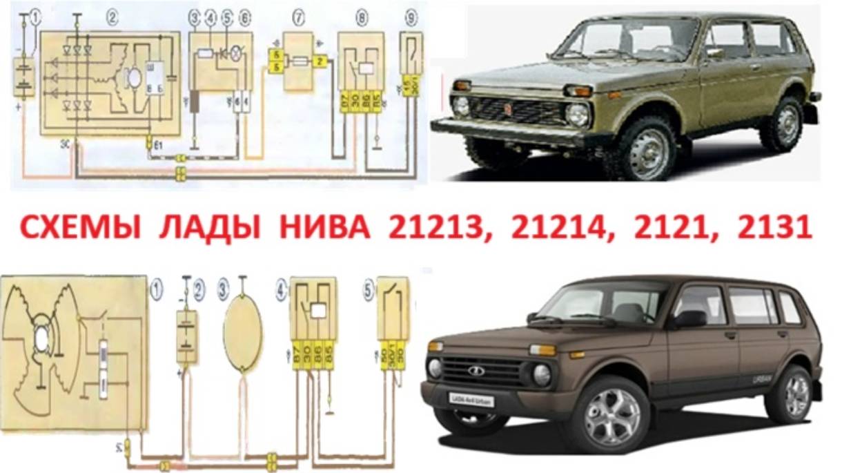 Каждая электрическая схема Нива 21214 21213 2121 инжектор 2131