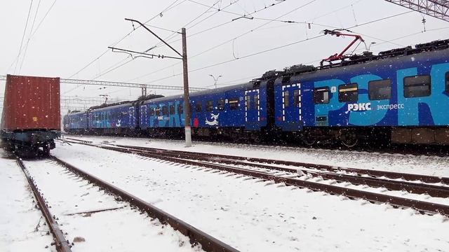 Электропоезд ЭП2Д 0033 ЦППК РЭКС станция Чехов