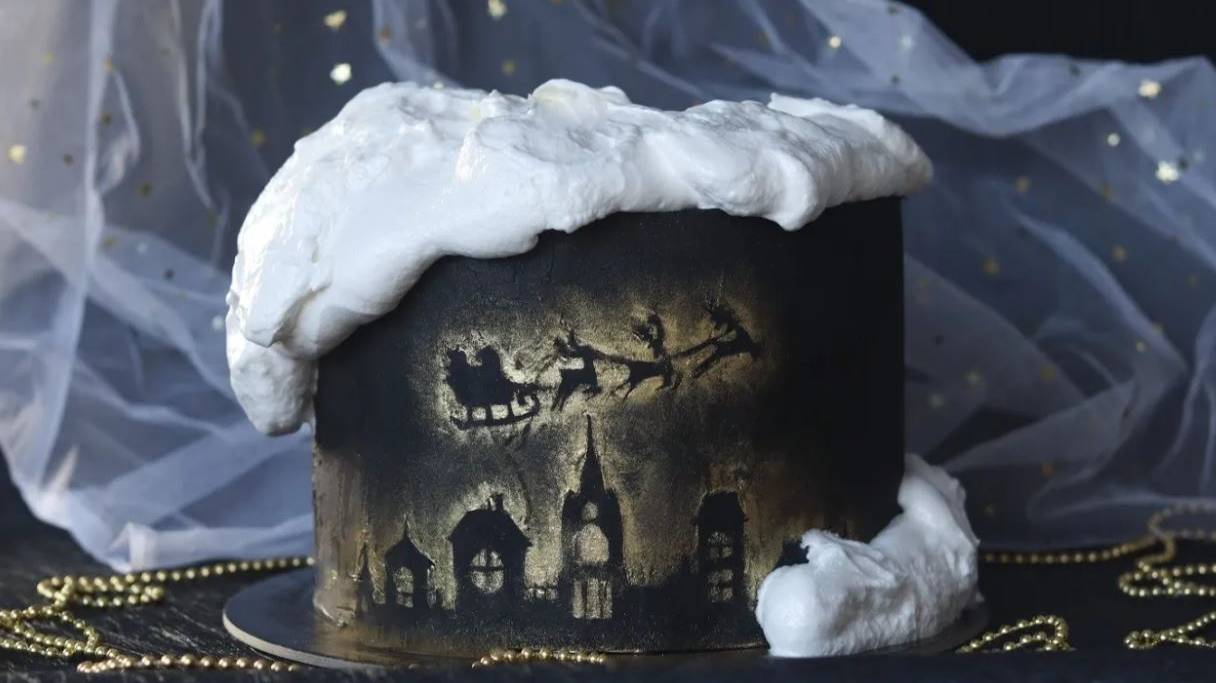 ПРОСТОЙ НОВОГОДНИЙ ДЕКОР ТОРТА