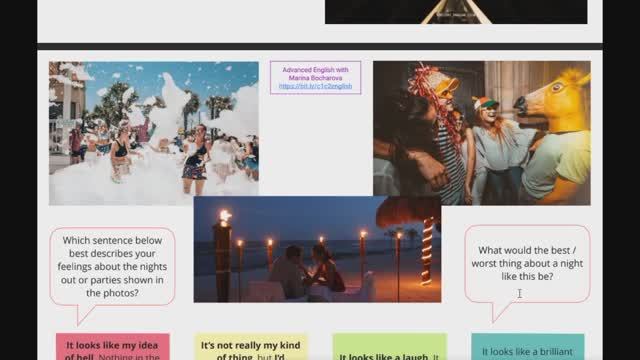 English Speaking Club on Partying, Outcomes Advanced