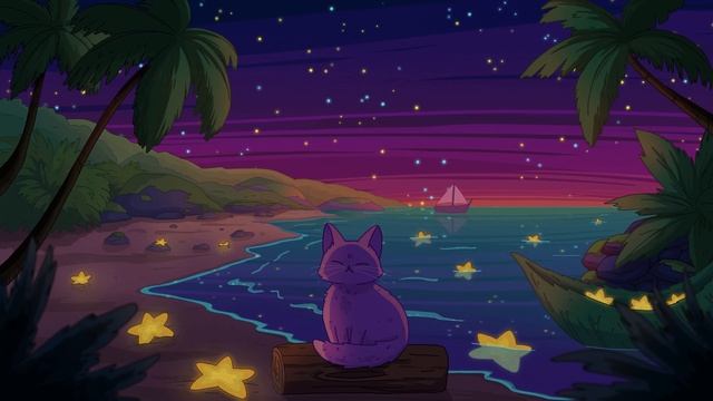 Приятная эмбиент музыка для спокойствия: Purrple Cat - Море звезд 2 | видео для ТВ 4К