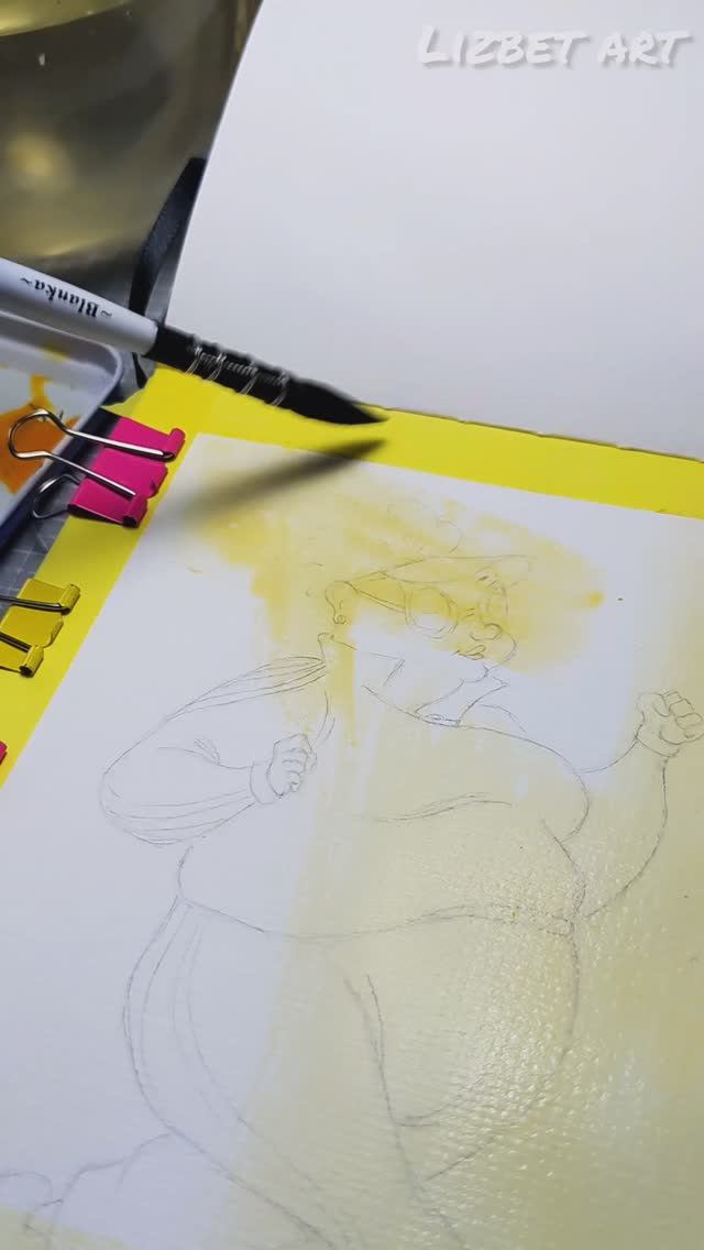 Лето уже не за горами☀ #tiktok #shorts #art #watercolor #lizbet #asmr