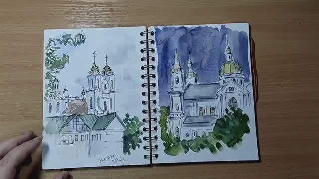 Листалка летнего скетчбука: Минск, Слоним, Красный Берег, Бобруйск, Витебск