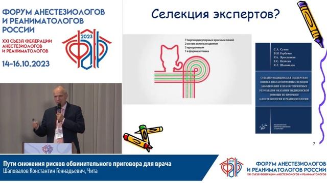 Риск приговора для врача Шаповалов КГ  съезд ФАРР 2023