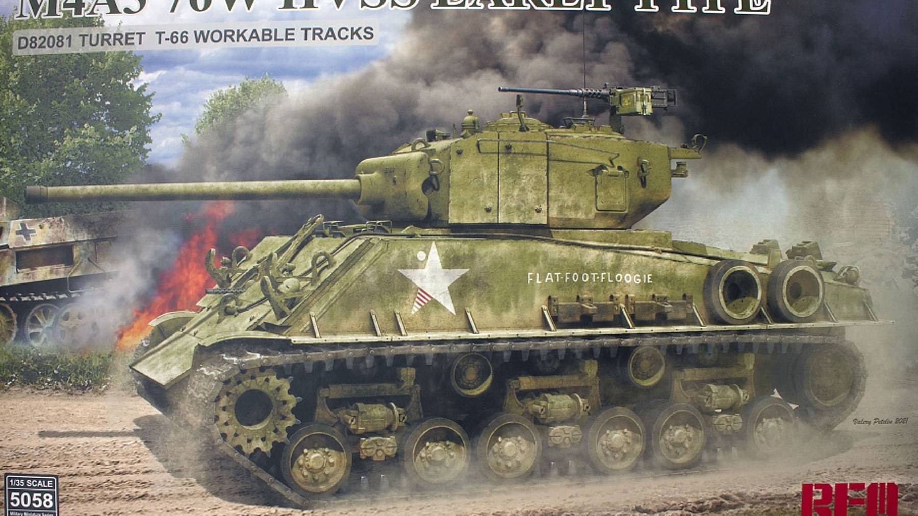 # 83. M4A3 76W HVSS, RFM, 1:35 (обзор коробки)