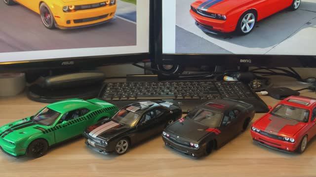 Обзор моделей Dodge Challenger в масштабе 1/24 от производителей Motormax, Maisto и Welly