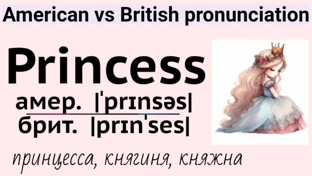 Слова с разным произношением в британском и американском английском👉princess, privacy