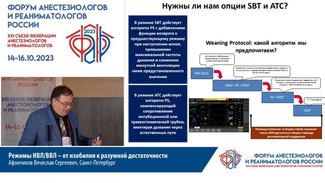 Режимы ИВЛ ВВЛ Афончиков ВС   Съезд ФАРР 2023