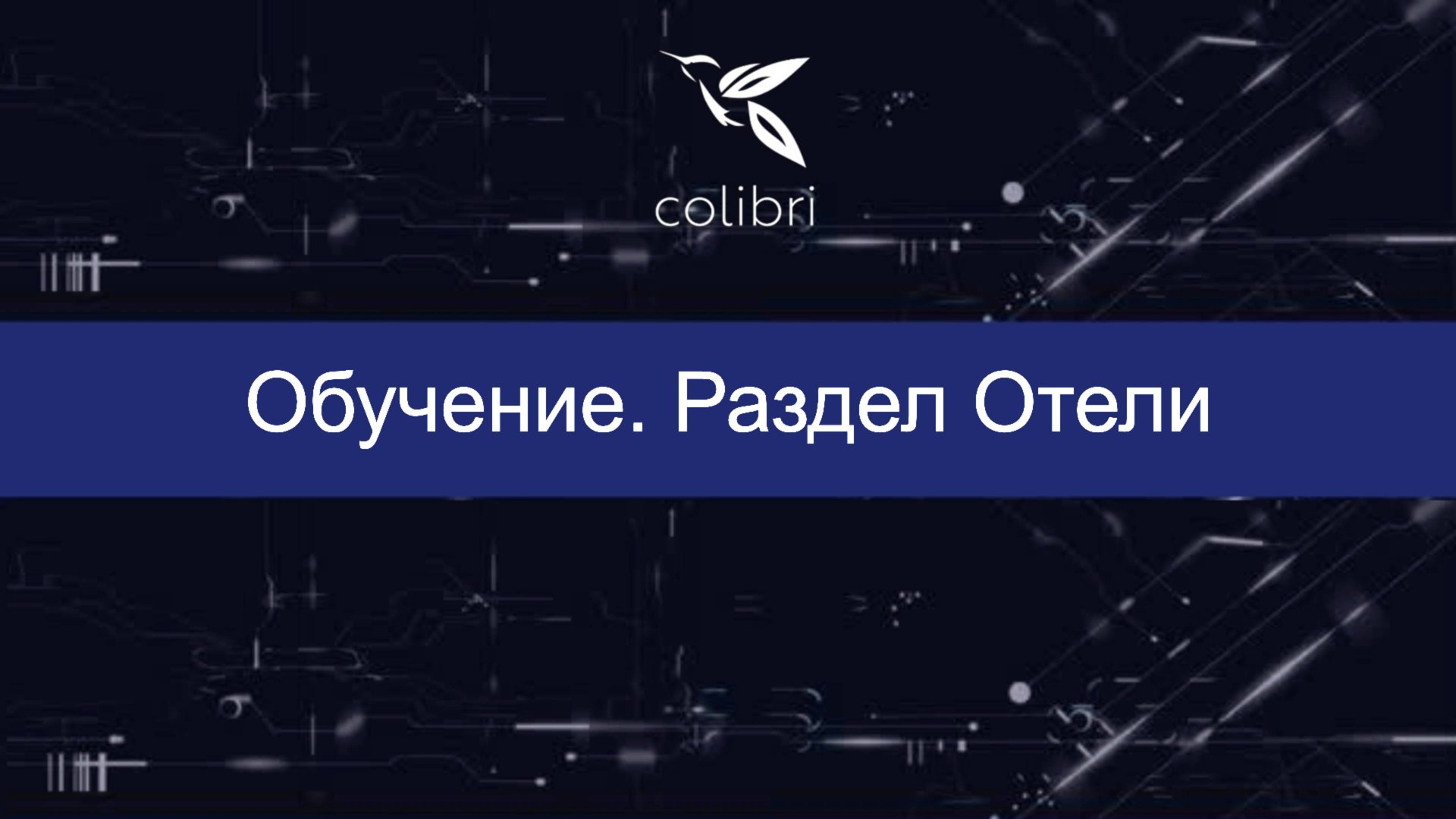 Обучение. Раздел ОТЕЛИ в системе Colibri