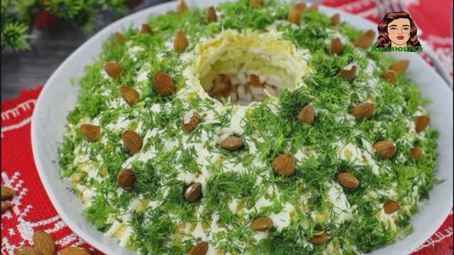 Салат Шишки с копчёной курицей, картофелем и сыром