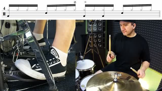 Открывание хай-хэта при игре 16х нот двумя руками