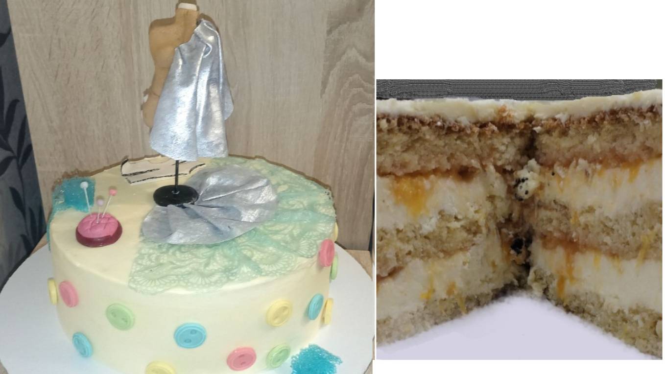 ТОРТ НЕЖЕНКА С ПЕРСИКОМ
 ДЛЯ ШВЕИ ИЛИ ДИЗАЙНЕРА