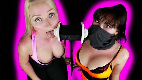 Masked ASMR INTENSE WET MOUTH SOUNDS + EAR LICKING layered ASMR