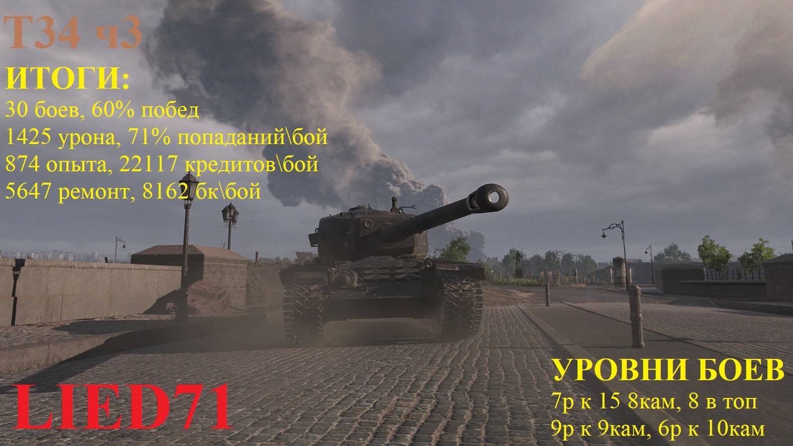 Мир Танков на бронебойных. T34 ч3, плохие команды в начала и реабилитация в конце 22117кр...