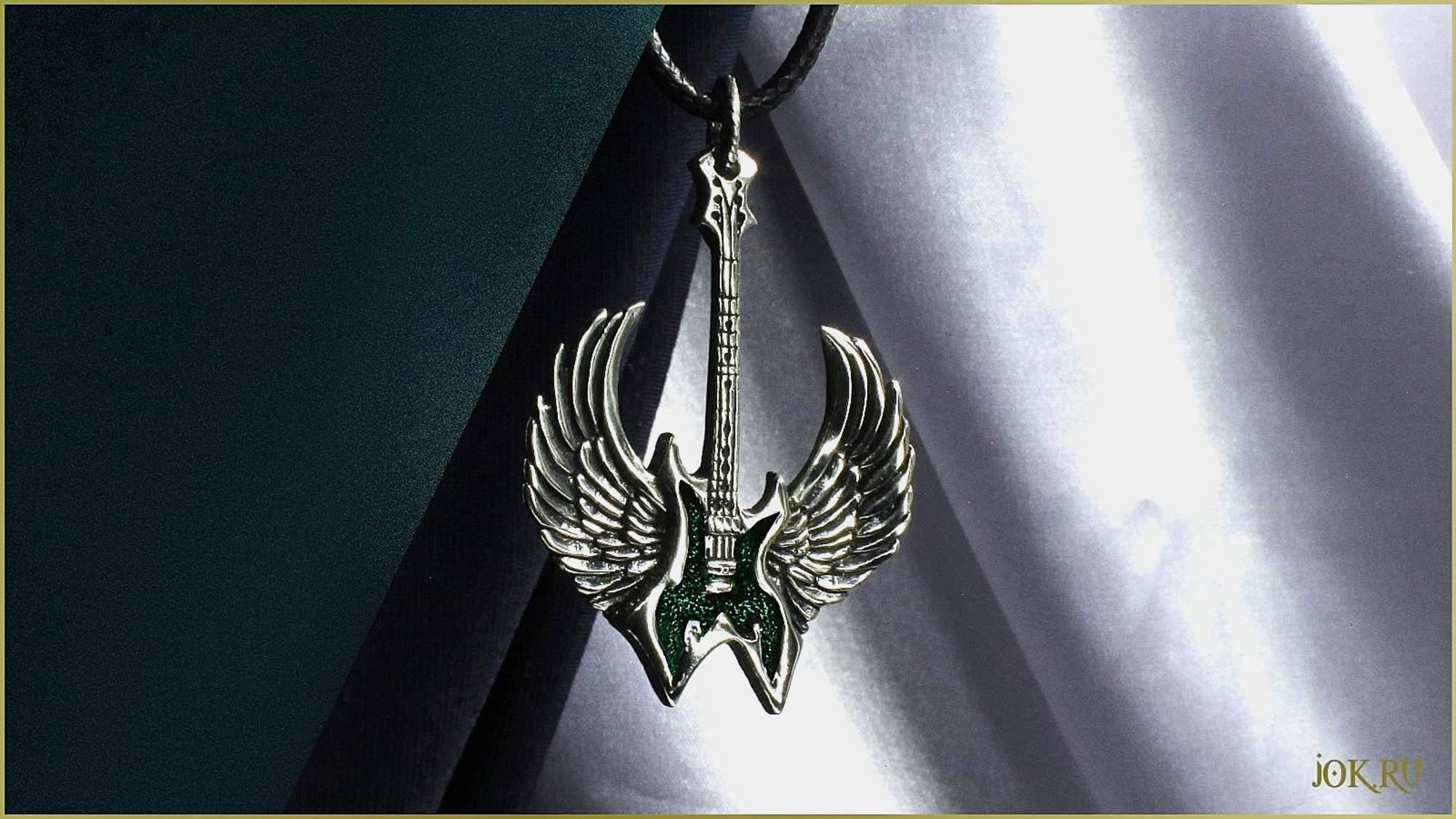 Подвеска Гитара с крыльями символ рок музыки от Joker-studio подарок рок музыканту