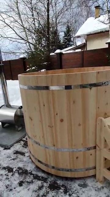 Фурако из кедра 1,5х1,2, исполнение стандарт. Внешняя печь.