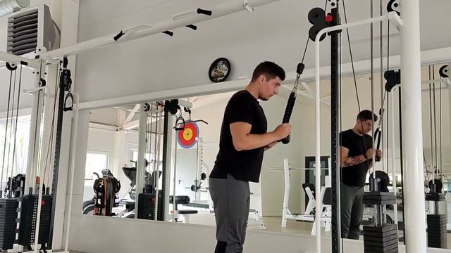 разгибания рук с канатной рукоятью.